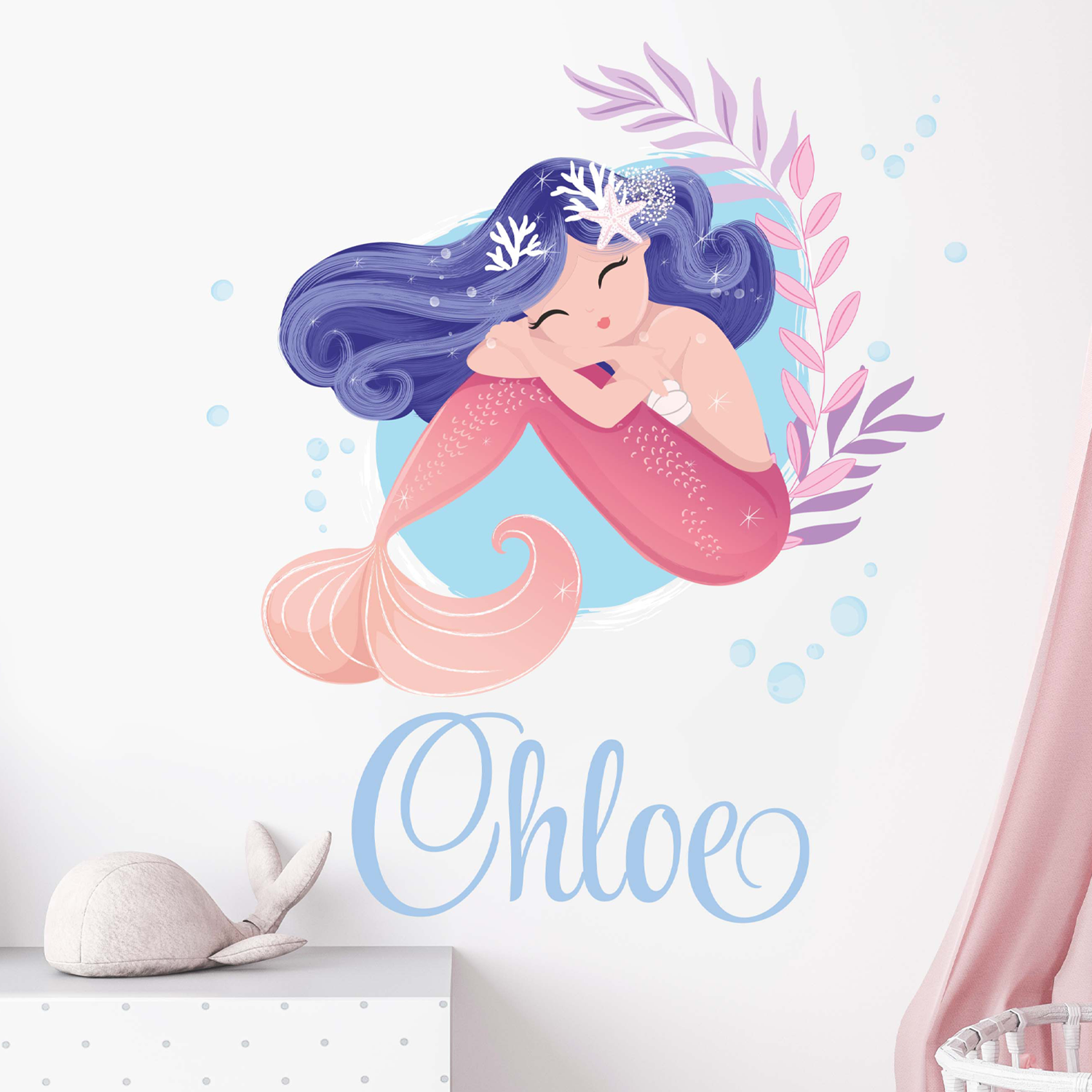 Adorable Mermaid Wall Decal — Sticker Swag