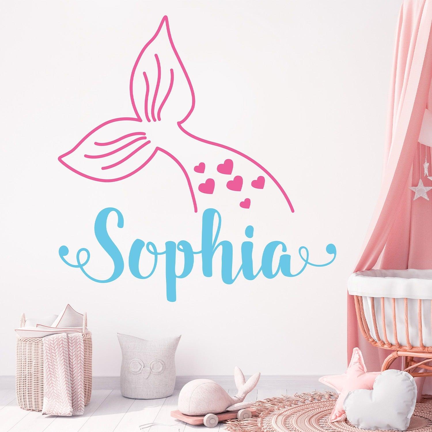 Personalized Cute Mermaid Name Wall Decal — Sticker Swag